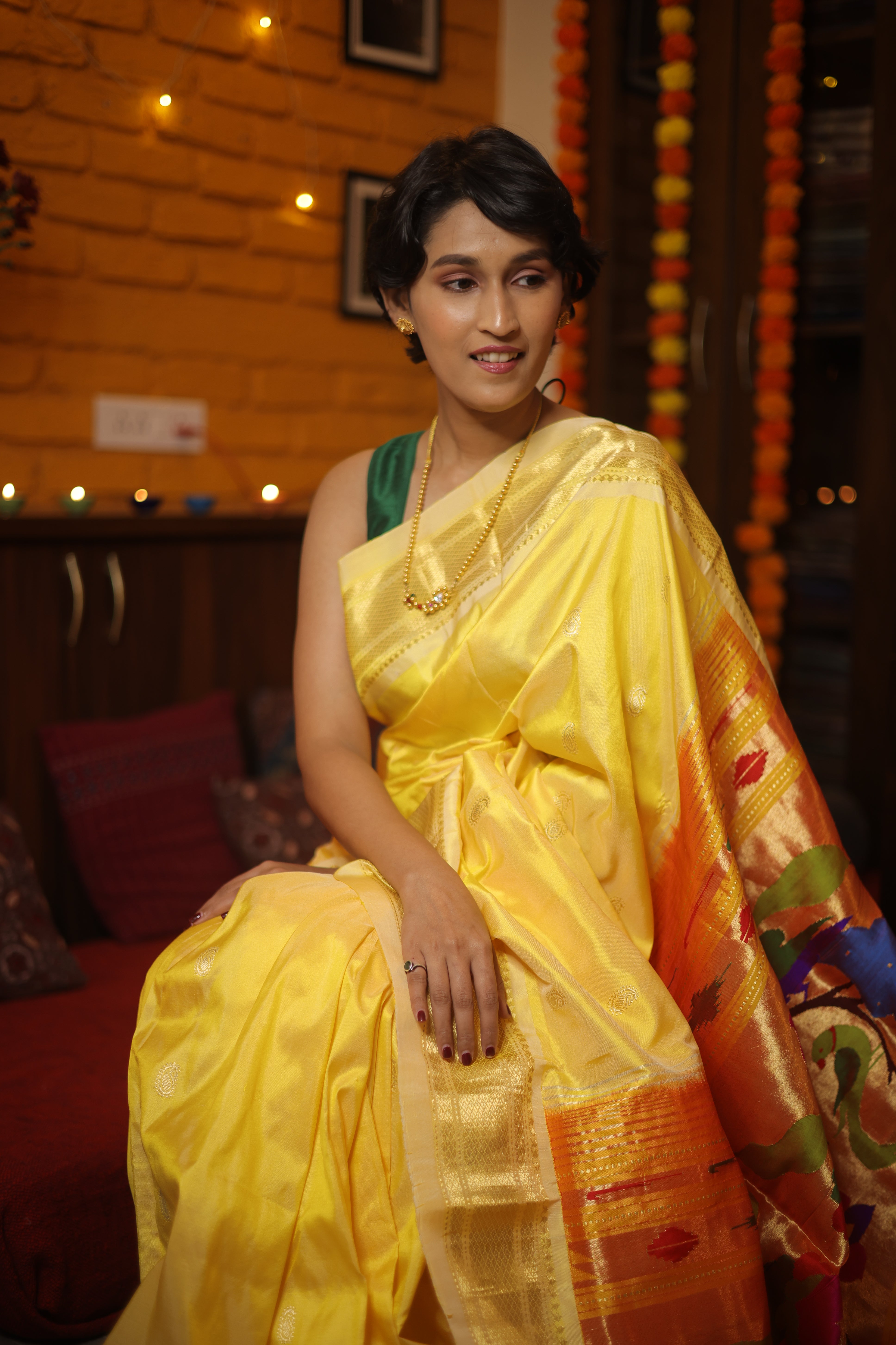 Yellow Sarees: Buy Yellow Saree Online | Premium Navratri Collection ...